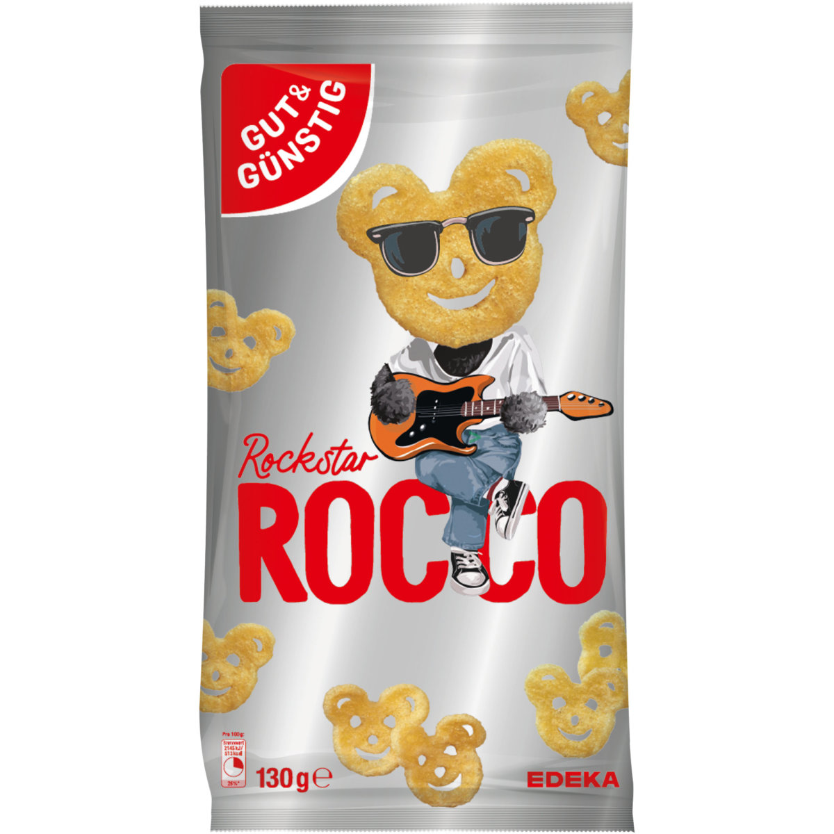 Gut&Günstig Knabbersnack ROCCO Rockstar (130g Tüte), 1,40